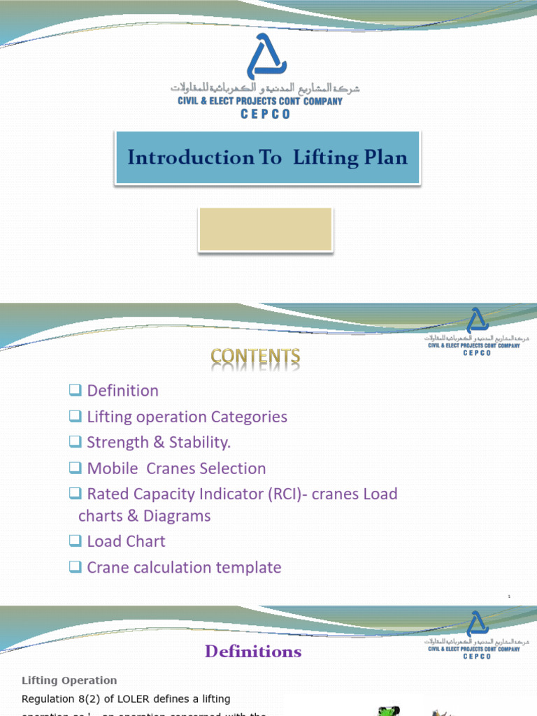 Introduction To Lifting Plan | PDF