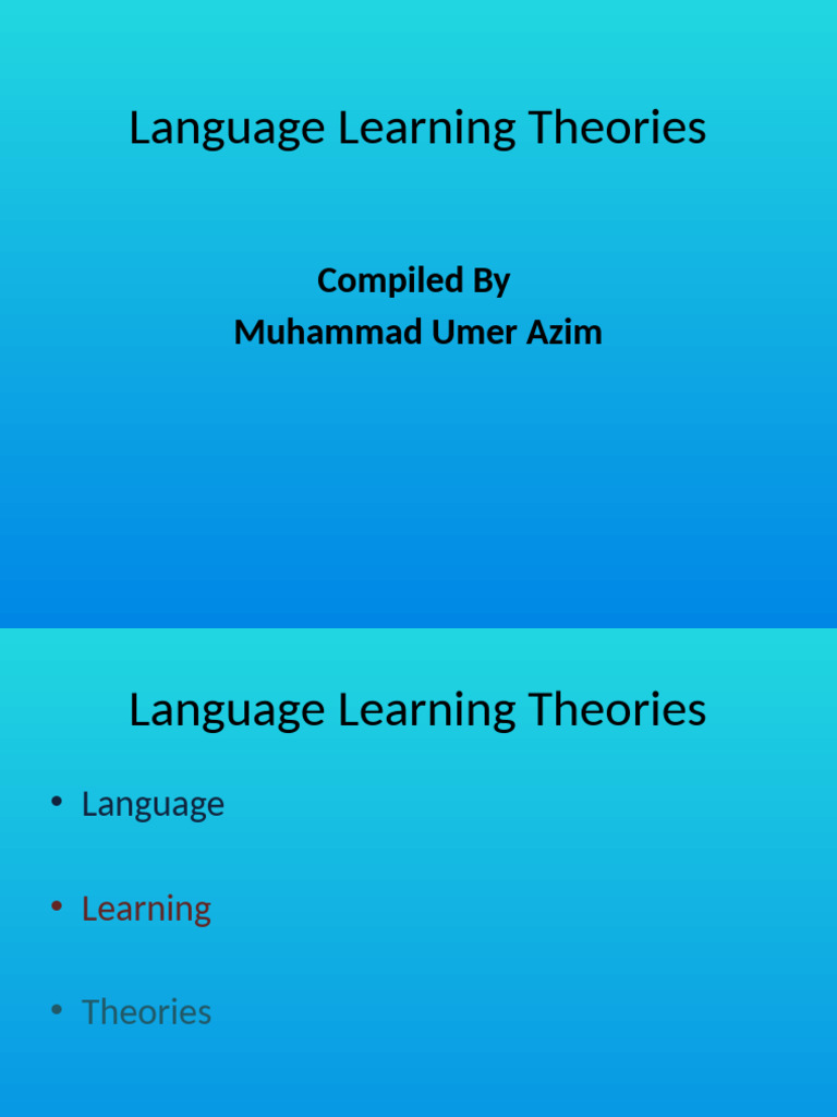 Language Learning Theories | PDF