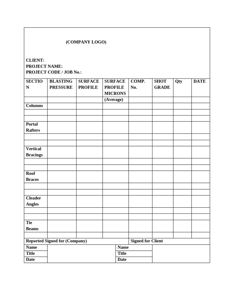 Blasting Report Template 1 | PDF