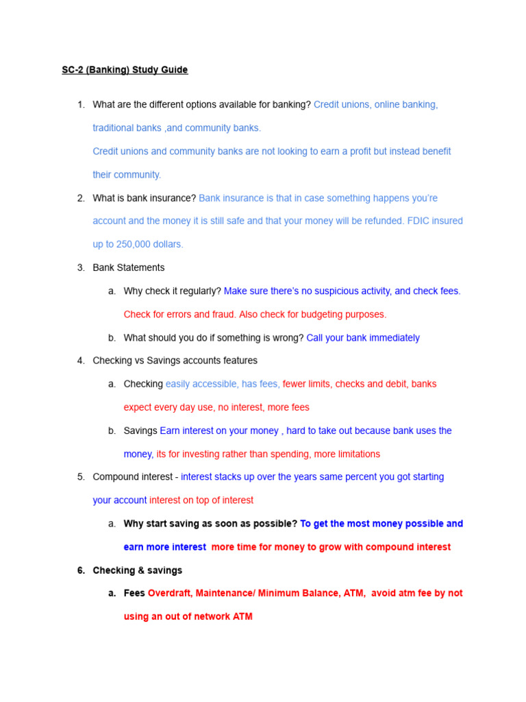 SC-2 Banking Study Guide | PDF