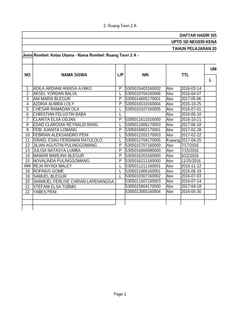 Data Siswa Pdf