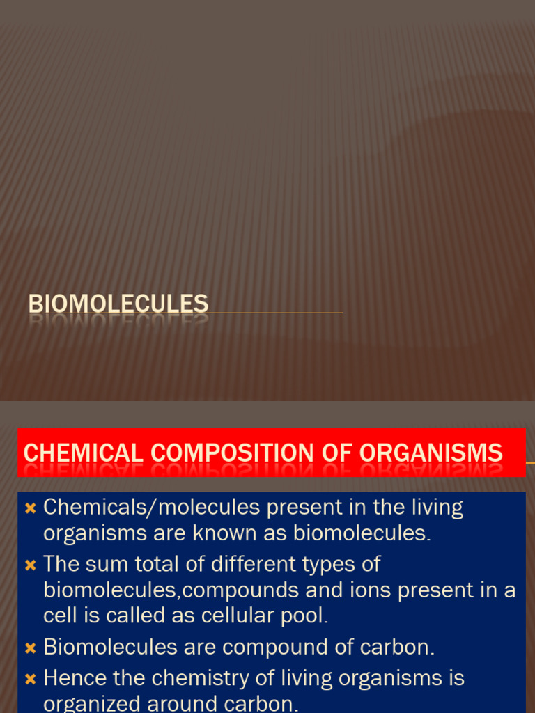 BIOMOLECULES PPT Prepared Class XI | PDF