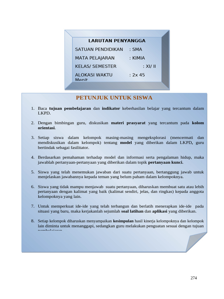 LKPD PH LARUTAN PENYANGGA | PDF