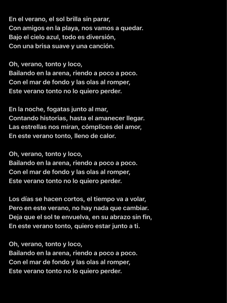 En El Verano, El Sol Brilla Sin Parar | PDF