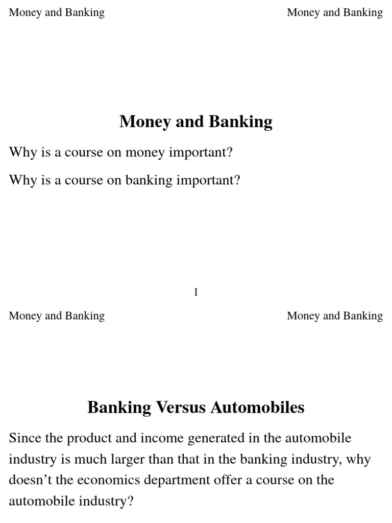 Money and Banking | PDF | Money | Microeconomics