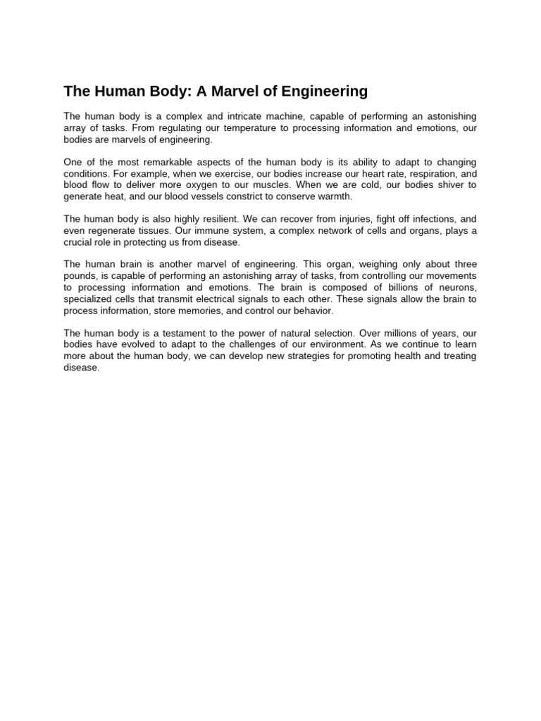 Human Body: Engineering Marvel | PDF