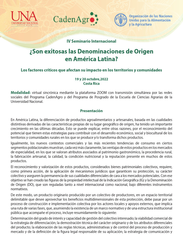 Seminario Denominaciones de Origen 2022 | PDF