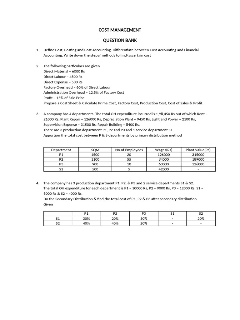 Cost Management | PDF