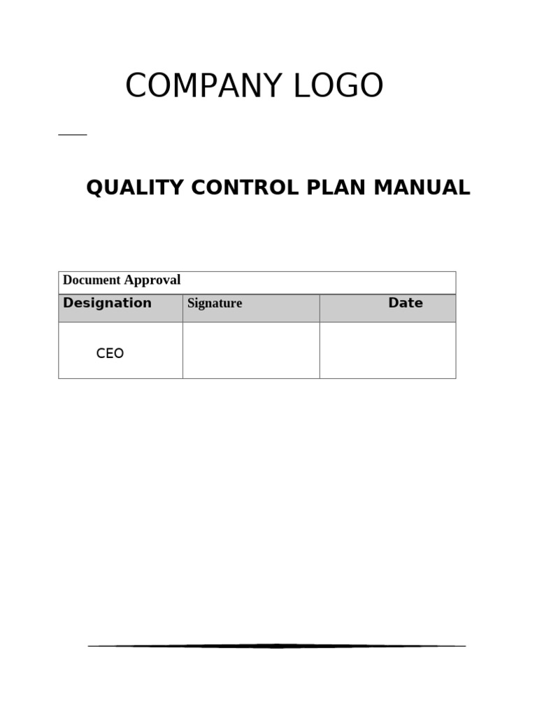 Quality Control Plan Manual | PDF