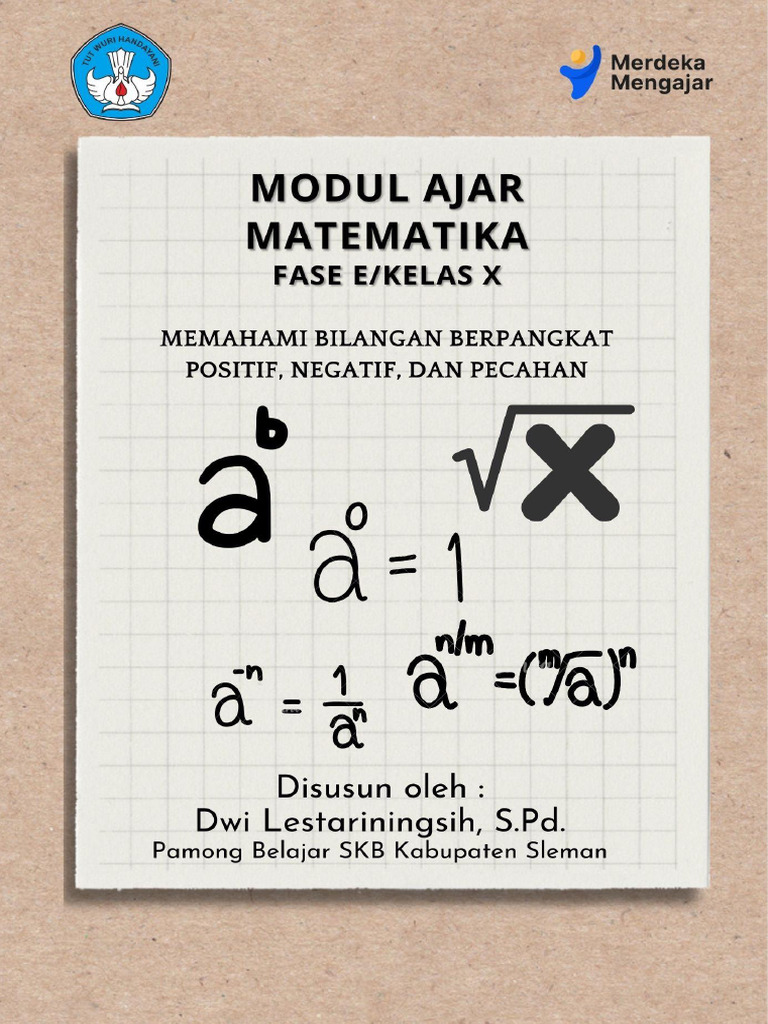 Modul Ajar Matematika - Memahami Bilangan Berpangkat Positif, Negatif, Dan Pecahan - Fase E | PDF