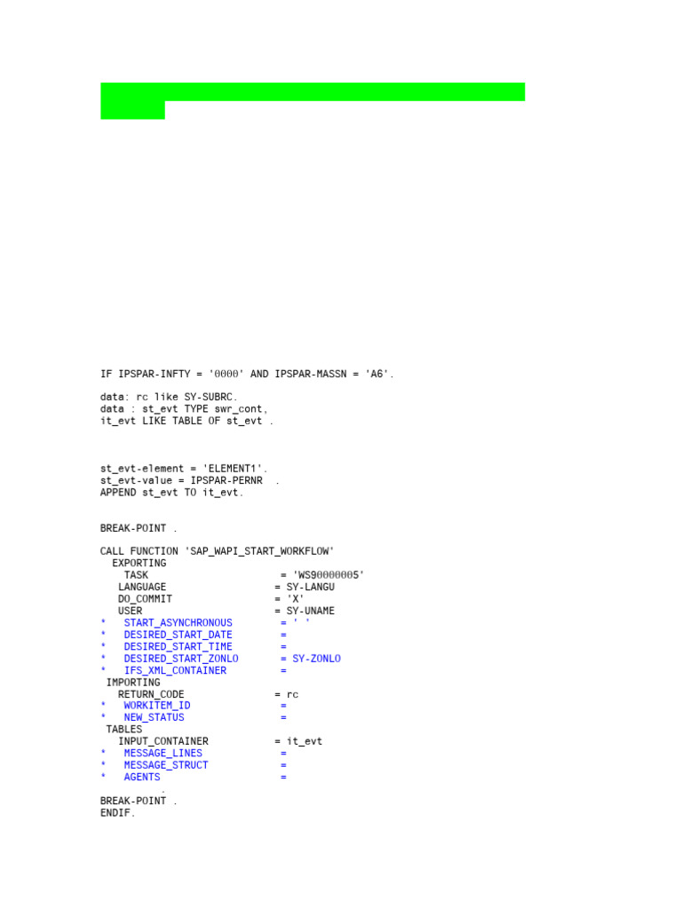 Trigger Workflow For Infotype 0000 On Any Changes | PDF