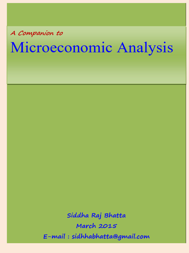 Microeconomic Analysis | PDF Microeconomic Analysis | PDF
