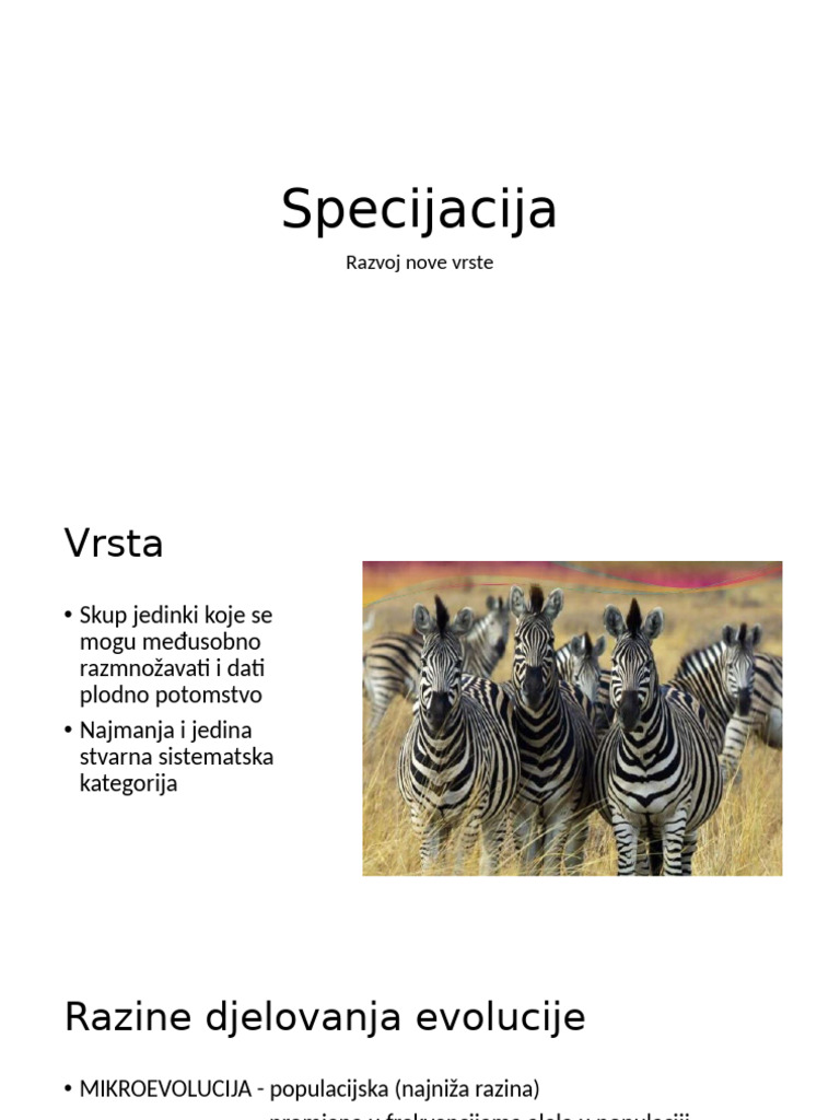 Specijacija - Razvoj Nove Vrste | PDF
