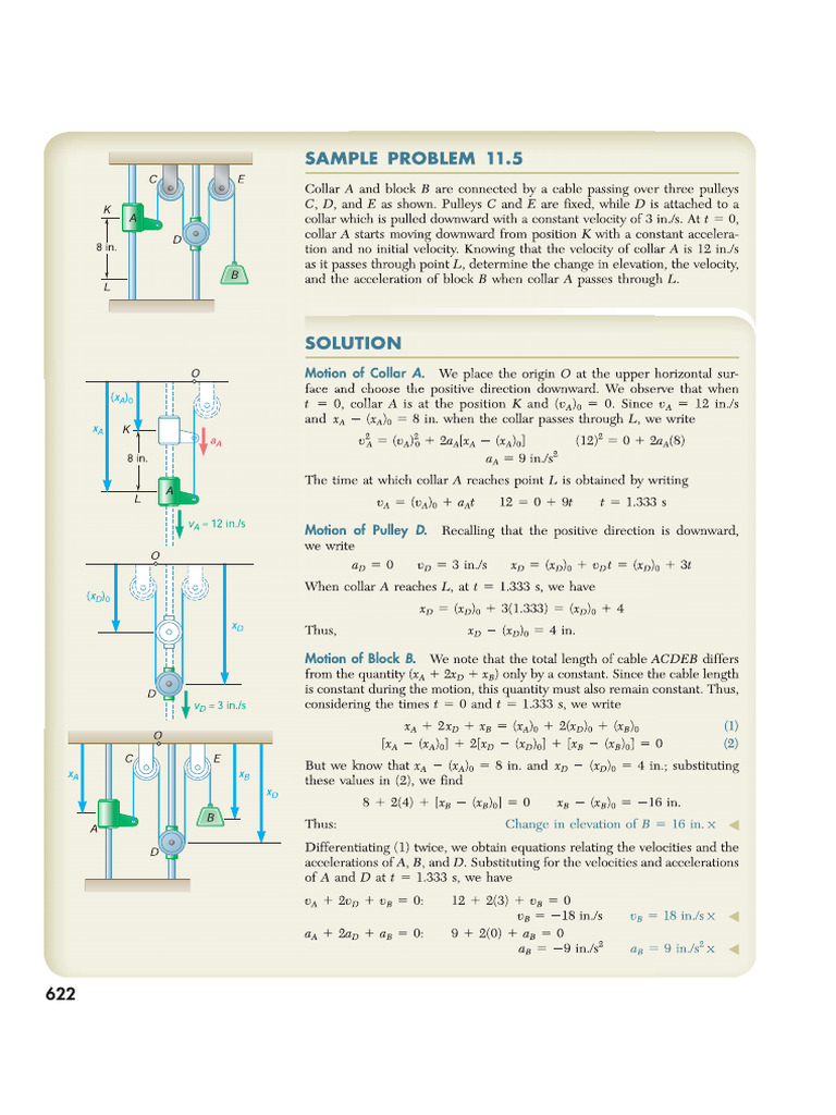 Sample Problem - Dependent Motions | PDF
