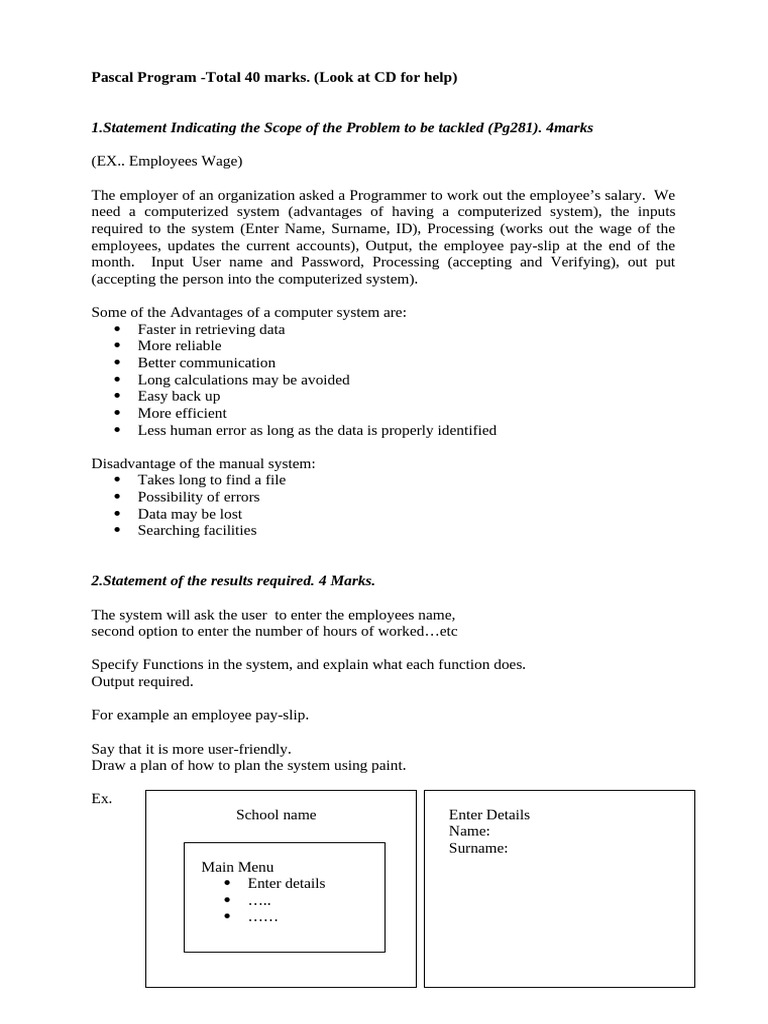 Pascal Project | PDF