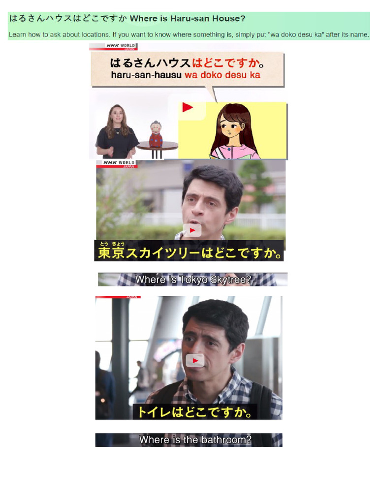 Where Is Haru-San House Sample Nihongo Conversation | PDF