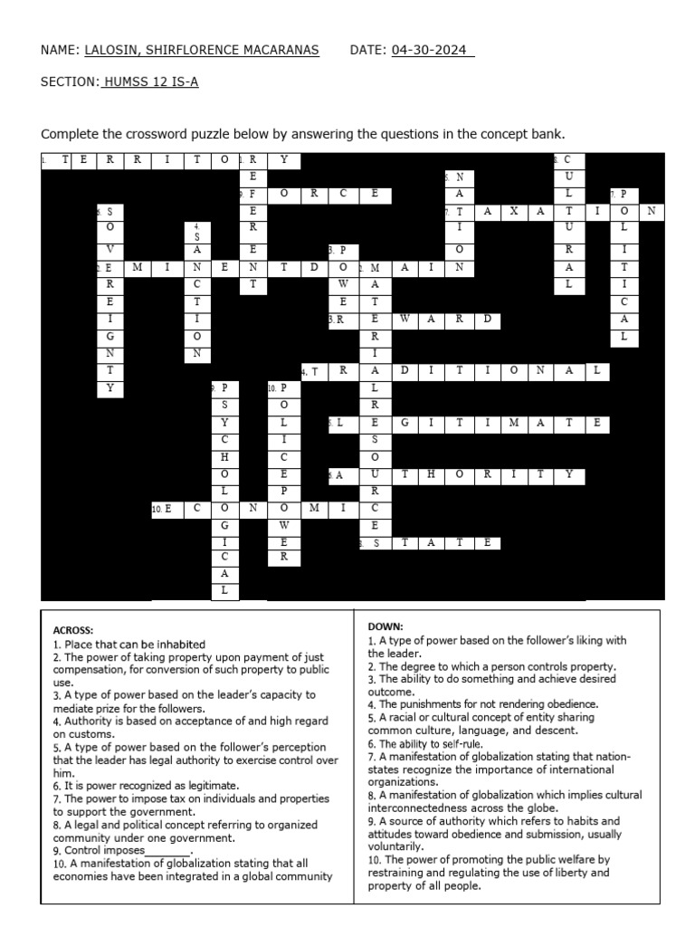 MODULE 3 - PPG QUIZ CROSSWORD- PUZZLE | PDF