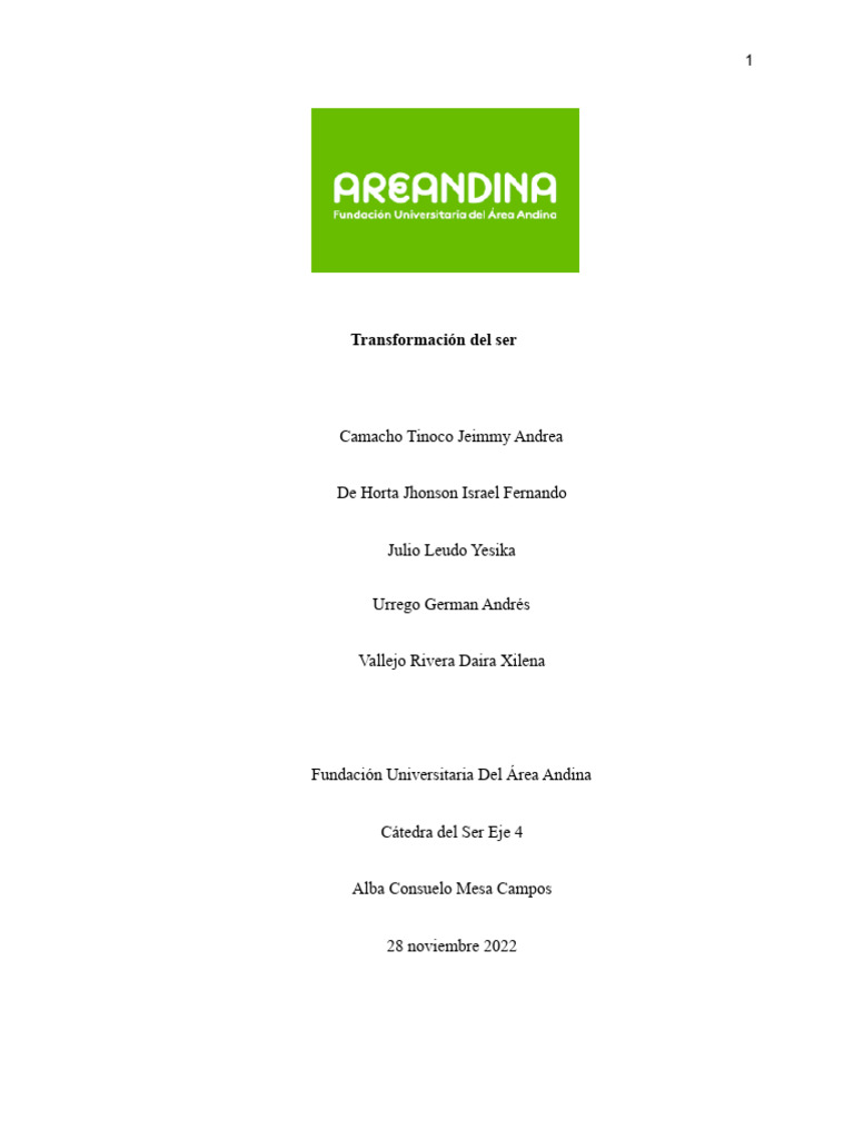 Catedra Del Ser Eje 4 Transformacioìn Del Ser | PDF