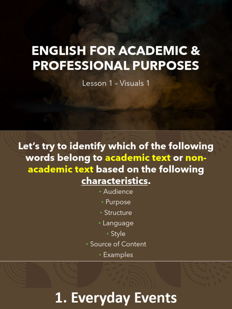 EAPP Lesson 1 Visuals 1 | PDF