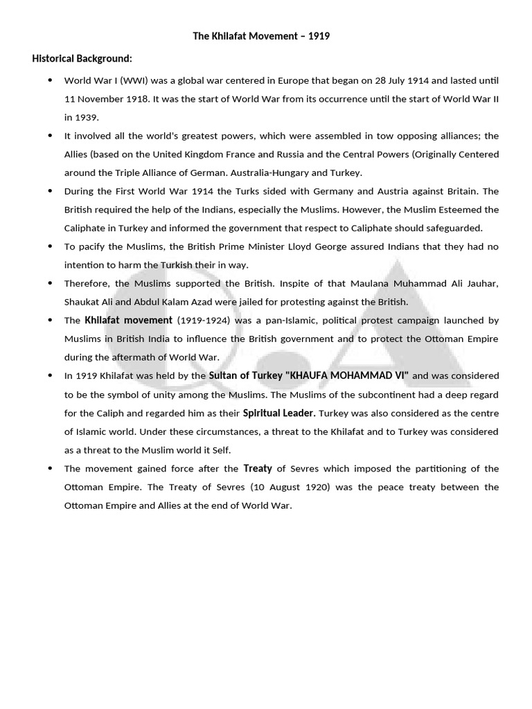 Khilafat Movement | PDF