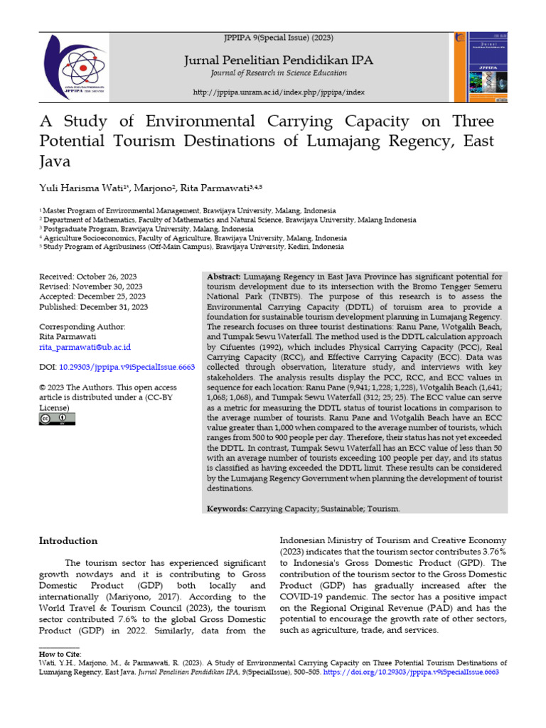 A Study of Environmental Carrying Capacity | PDF