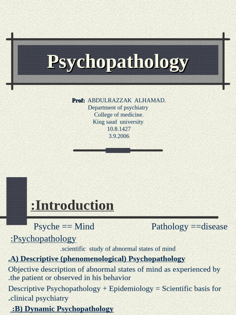 2 Psychopathology | PDF