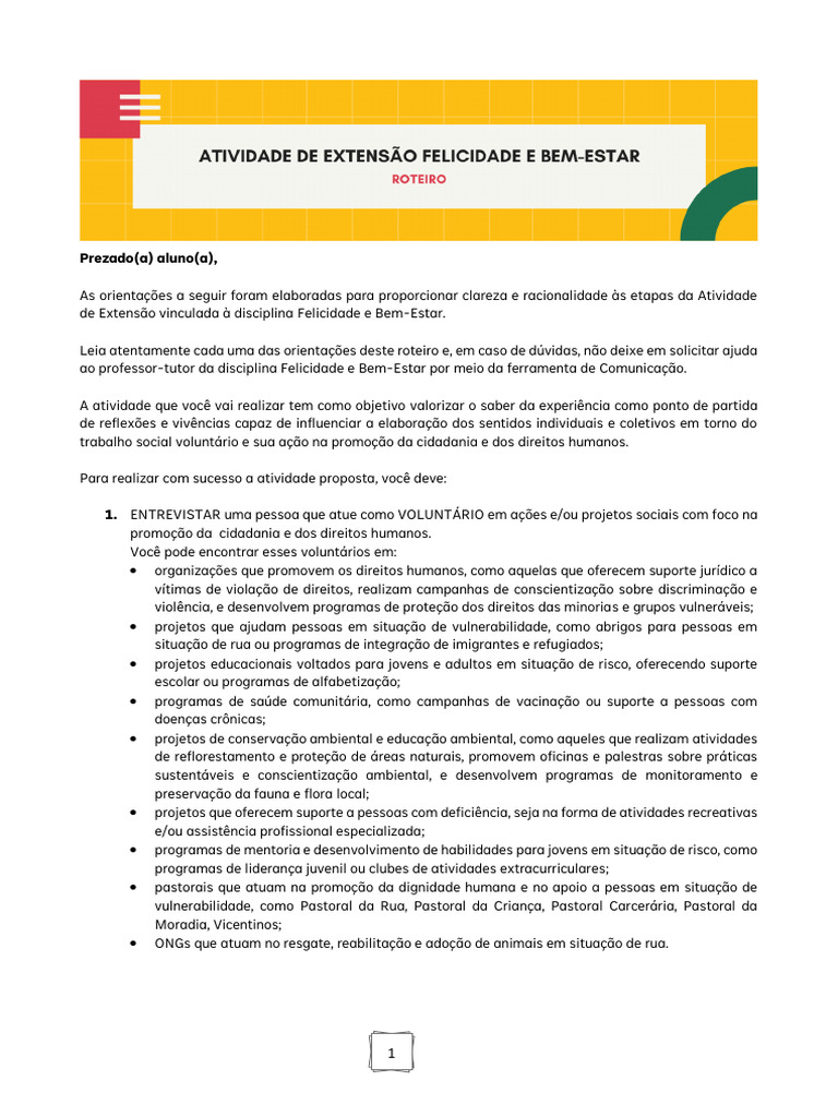 1724417025762+roteiro Da Atividade de Extens o | PDF