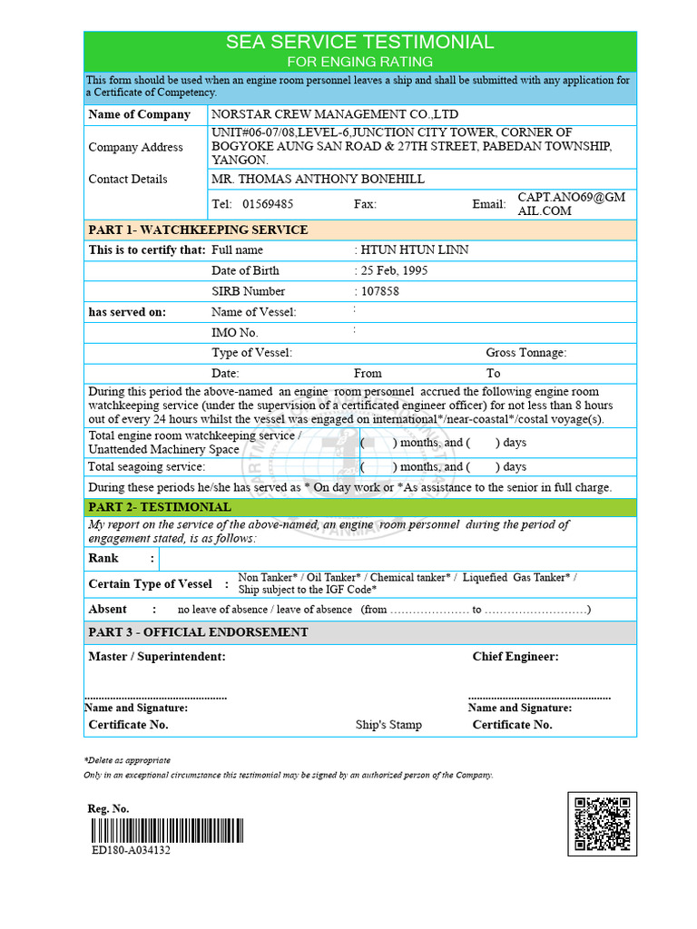 Htun Htun Lin .Testimonial | PDF