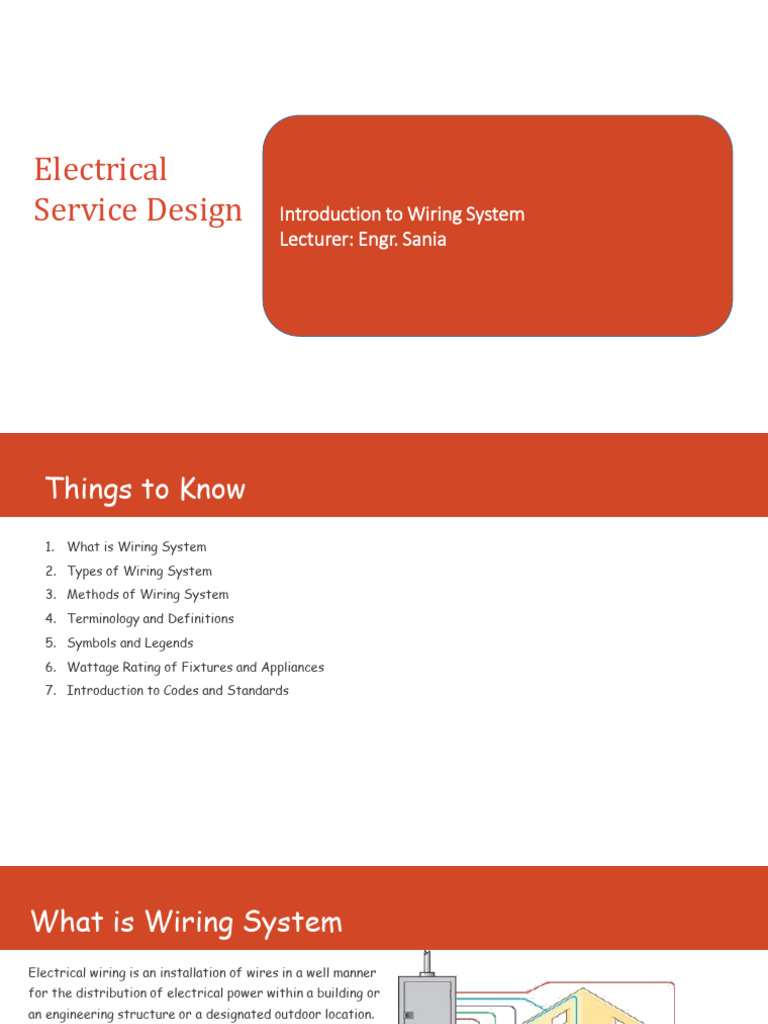 L1. Introduction To Wiring System - Spring'20 | PDF