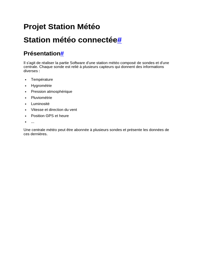 Projet Station Météo1 | PDF