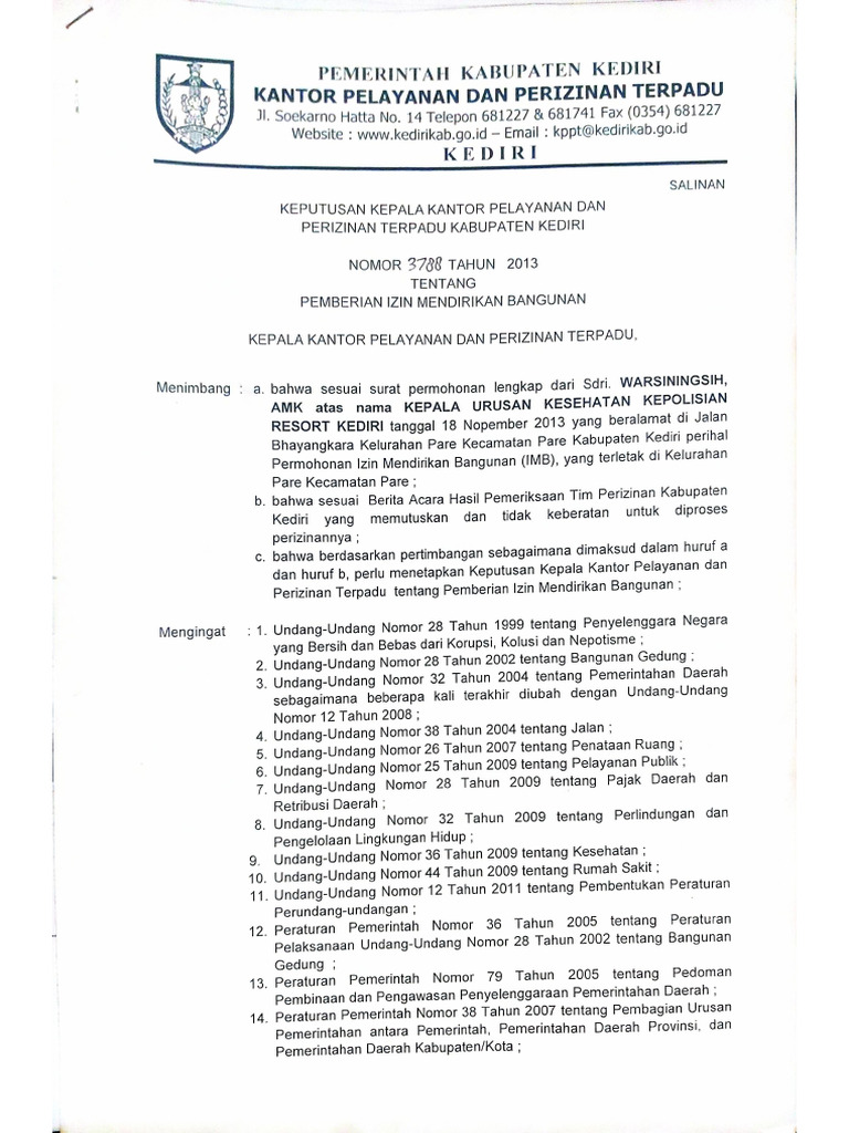 Ijin Mendirikan Bangunan | PDF