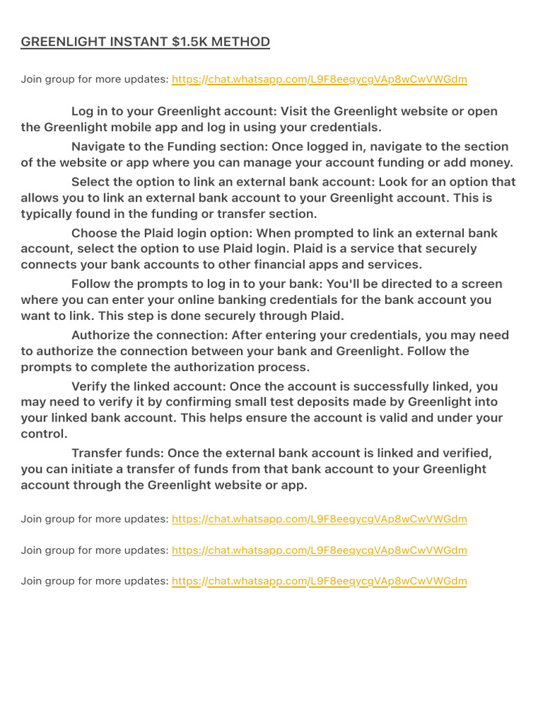 Greenlight Instant $1.5k Method | PDF