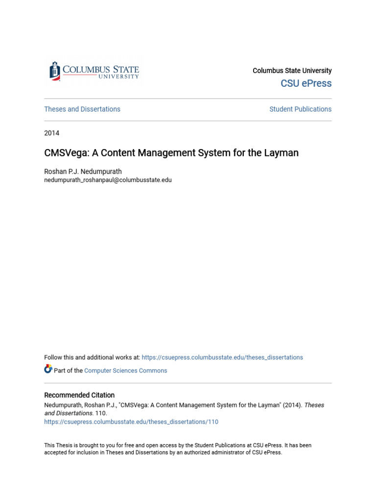 CMSVega_ A Content Management System for the Layman | PDF