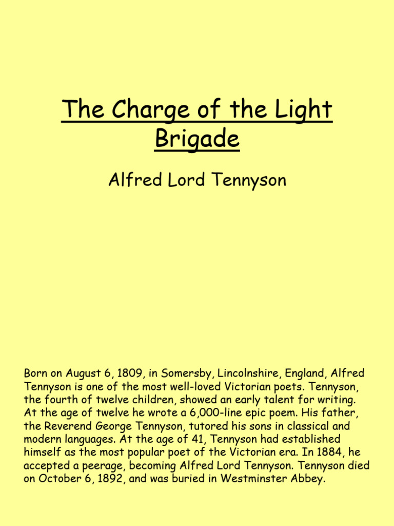 Gcse English Poetry The Charge of The Light Brigade | PDF