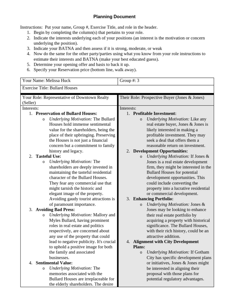 Bullard - Planning Document Template Hur 2024 | PDF