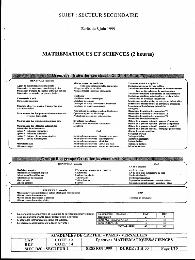 Sujet 1 | PDF