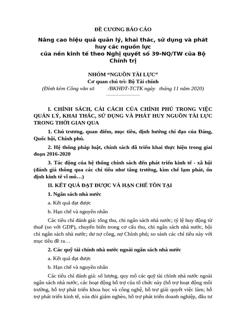 DE CUONG BAO CAO NGUON LUC TAI CHINH TIEN TE Final | PDF