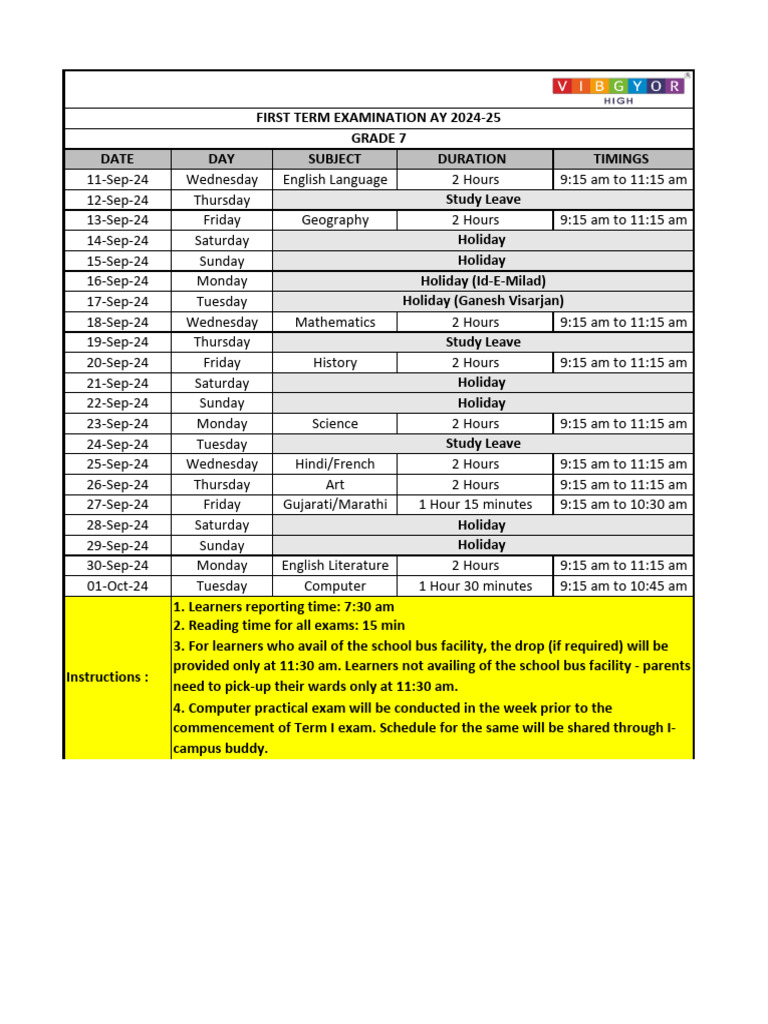 annexure-timetable_ay-24-25 | PDF