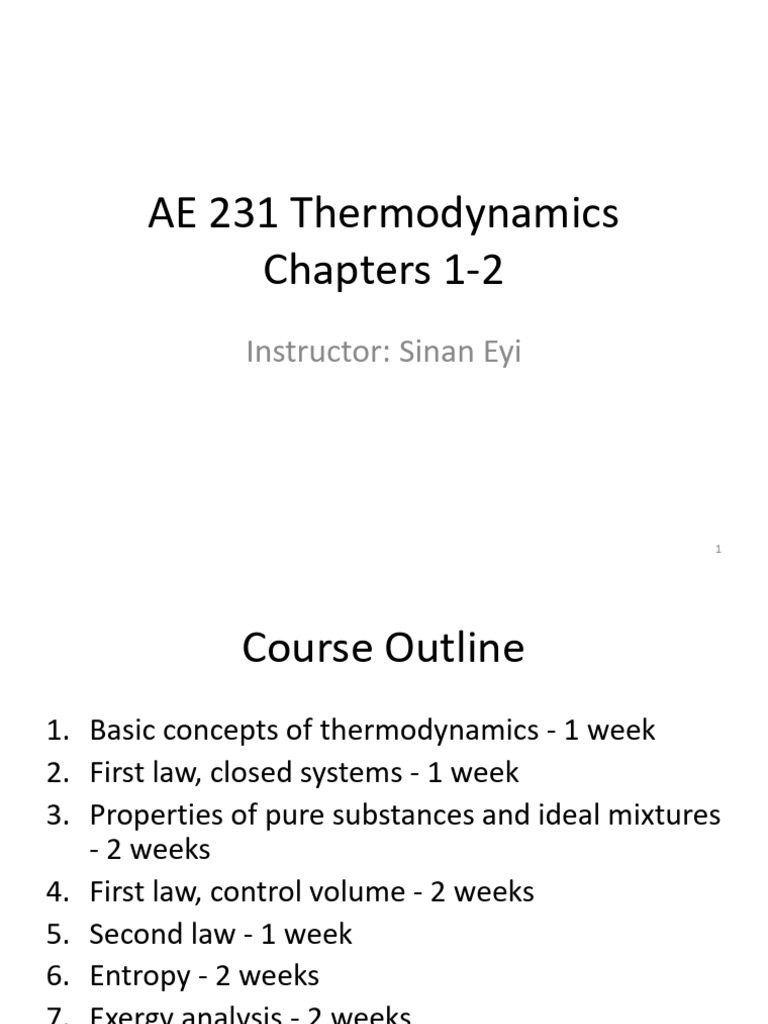 Thermodynamics Notes Chapter 1-2 | PDF
