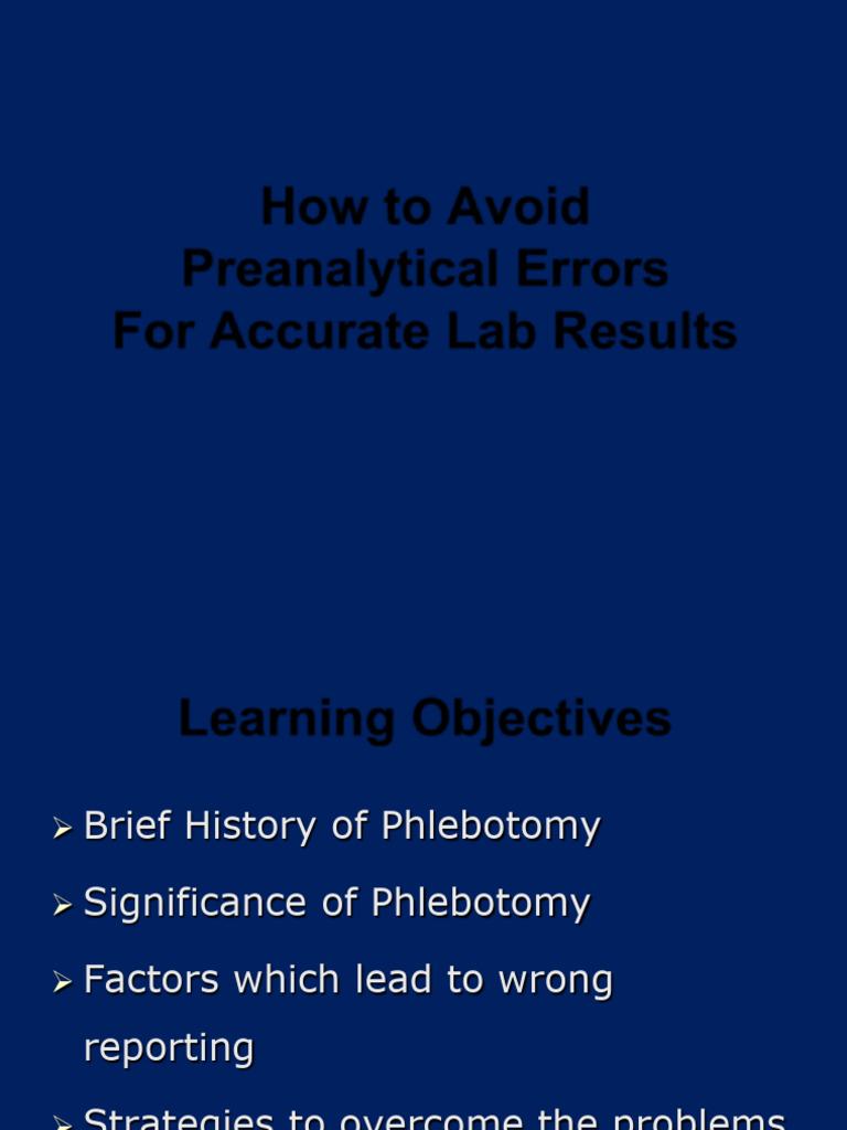 Preanalytical Errors Pdf