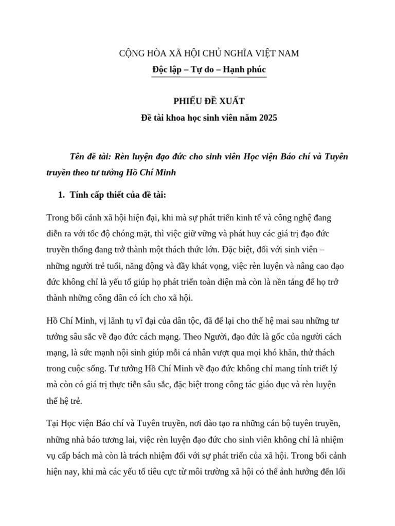 Đề Xuất NCKH Kiều Thu Hà | PDF