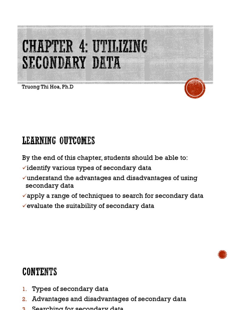Chapter4-Utilizing Secondary Data | PDF