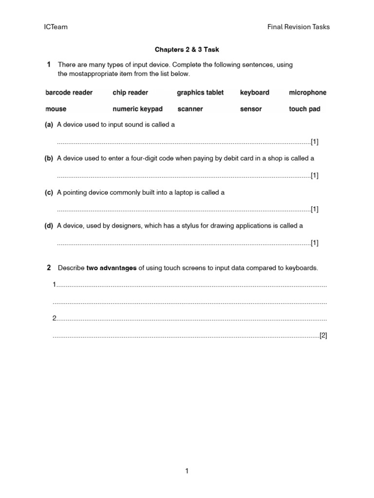 Chapters 2&3 Task | PDF
