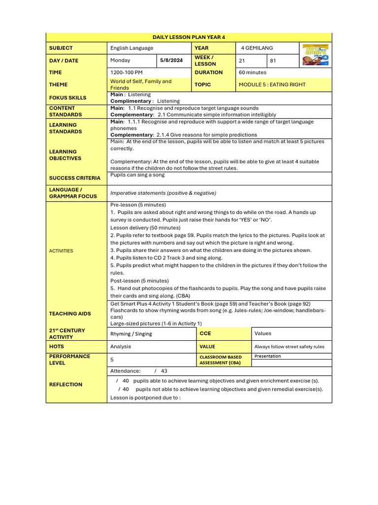LESSON PLAN WEEK 21 | PDF