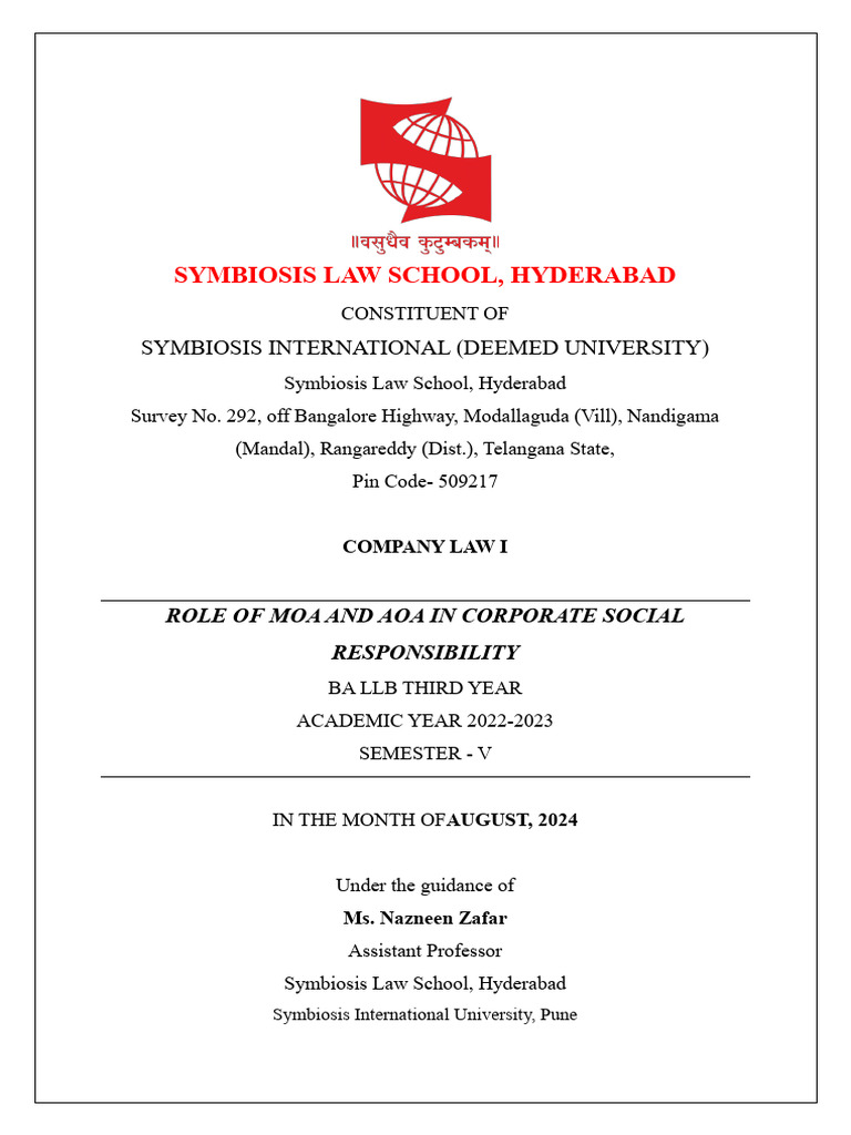 Role of Moa and Aoa in Corporate Social Responsibility | PDF
