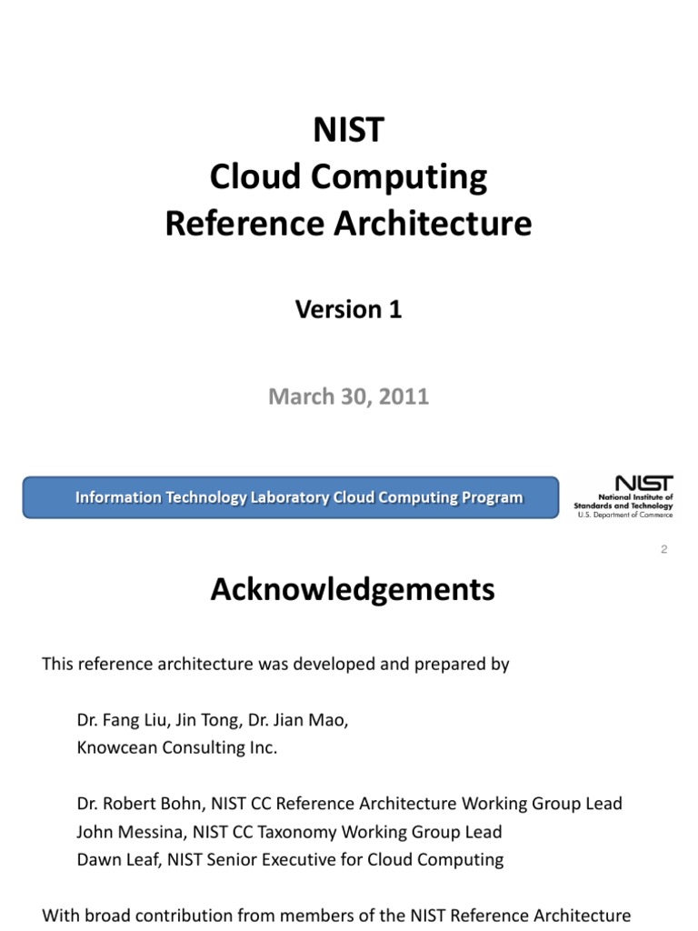 NIST CC Reference Architecture v1 March 30 2011 | PDF | Platform As A ...