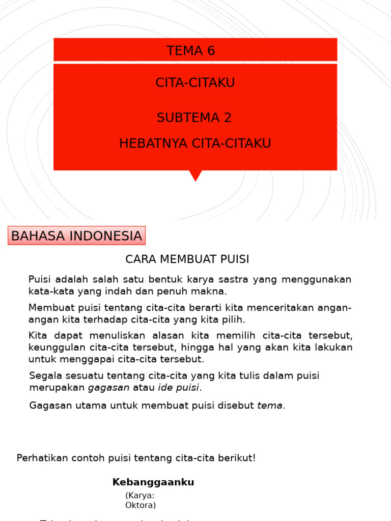 Bahasa Indonesia & IPA Sub Tema 2 (TEMA 6) | PDF