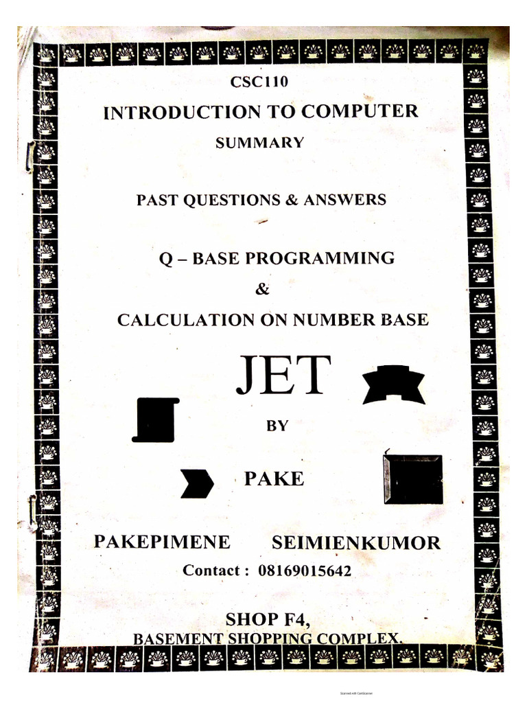 Csc 110 Material Pdf 