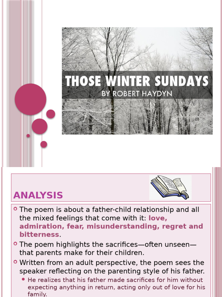 Those Winter Sundays | PDF