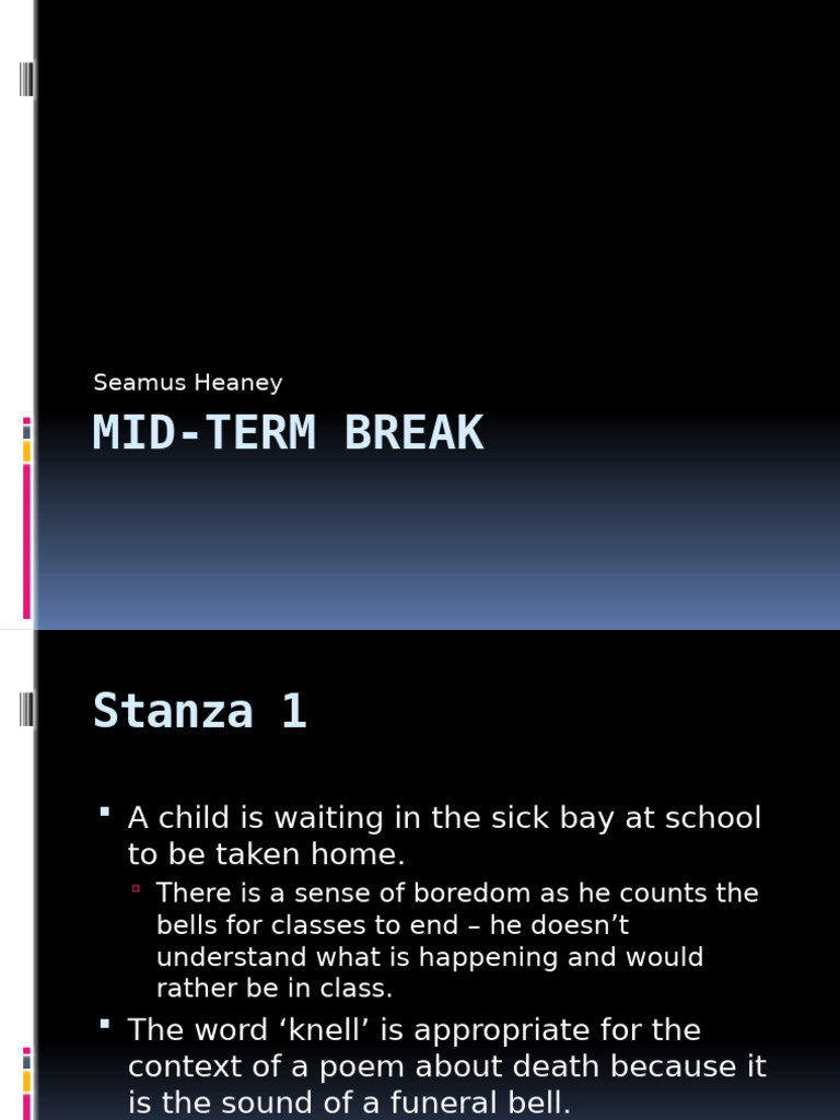 Mid Term Break | PDF